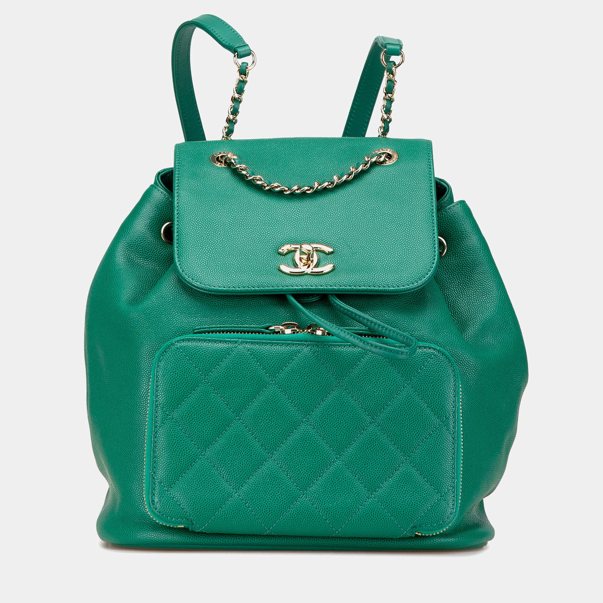 Chanel Green Caviar Business Affinity Backpack