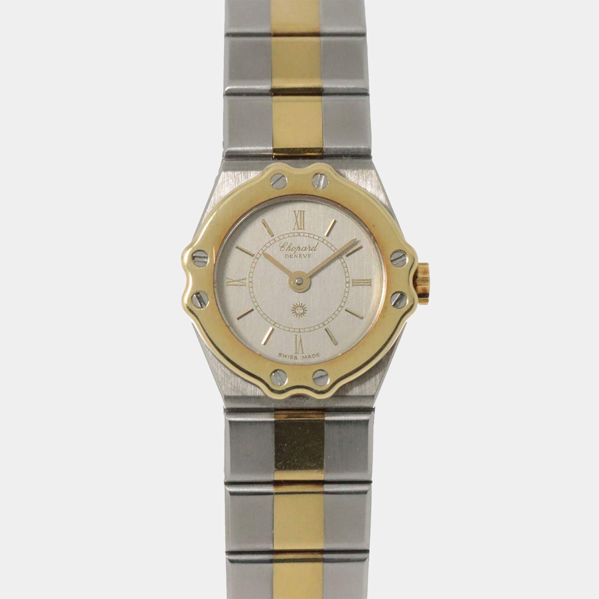 Chopard Grey 18k Yellow Gold Stainless Steel St. Moritz Quartz Women's ...