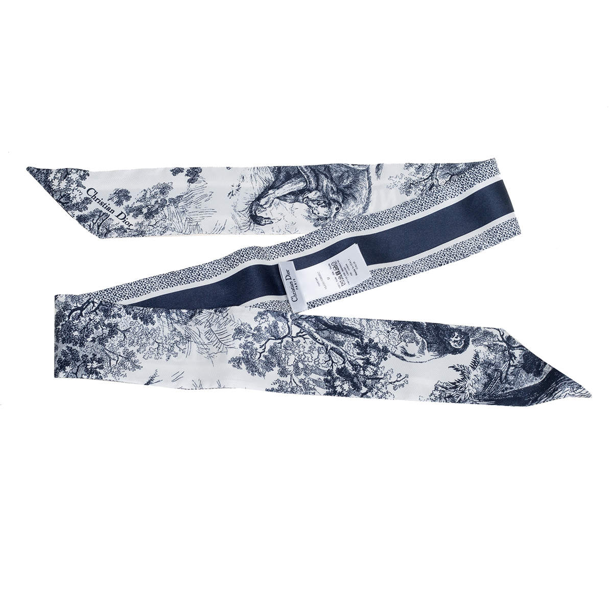 Christian Dior Navy Blue Toile de Jouy Sauvage Mitzah Printed Silk ...