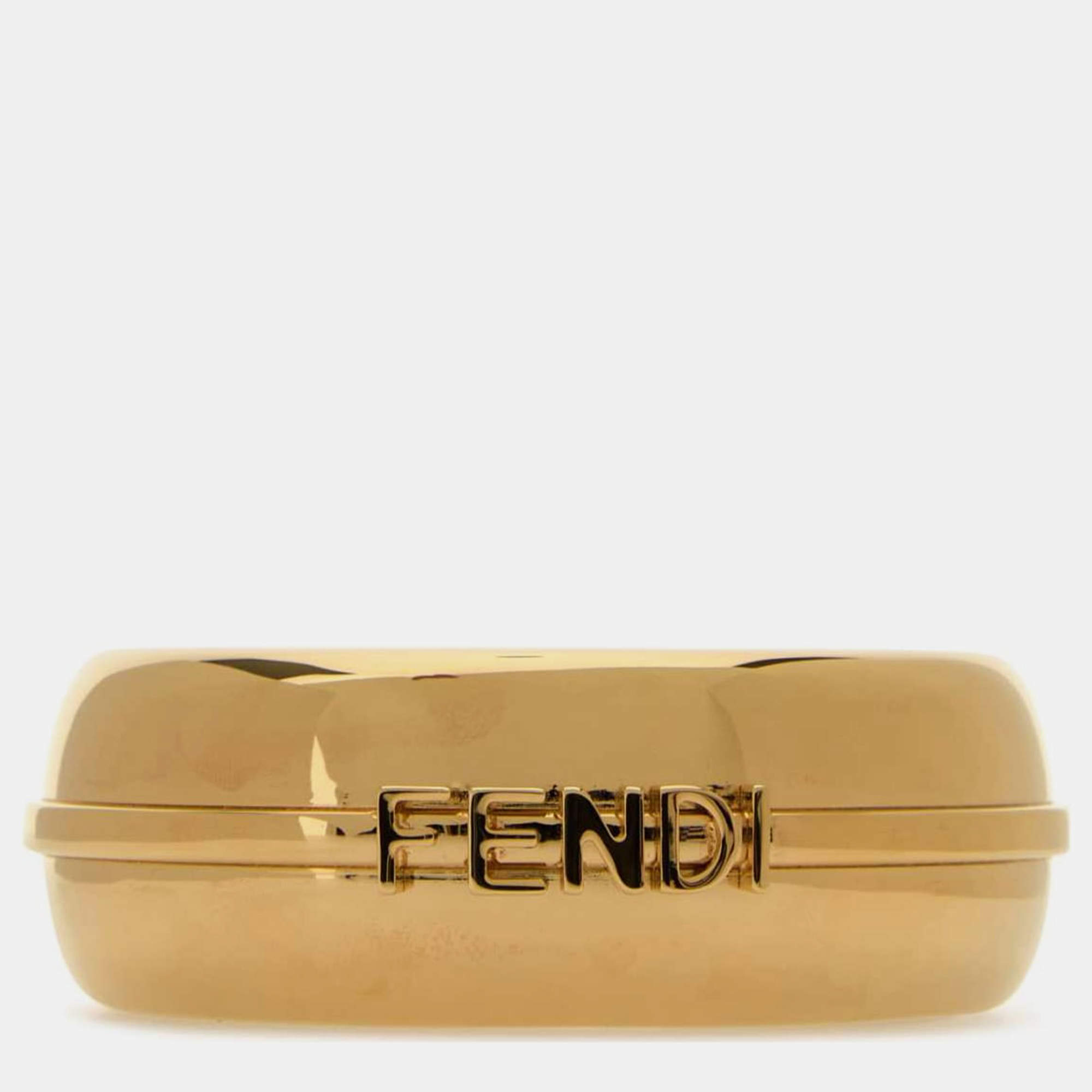 Fendi Orosoft Gold Metal Fendigraphy Bracelet Fendi | The Luxury Closet