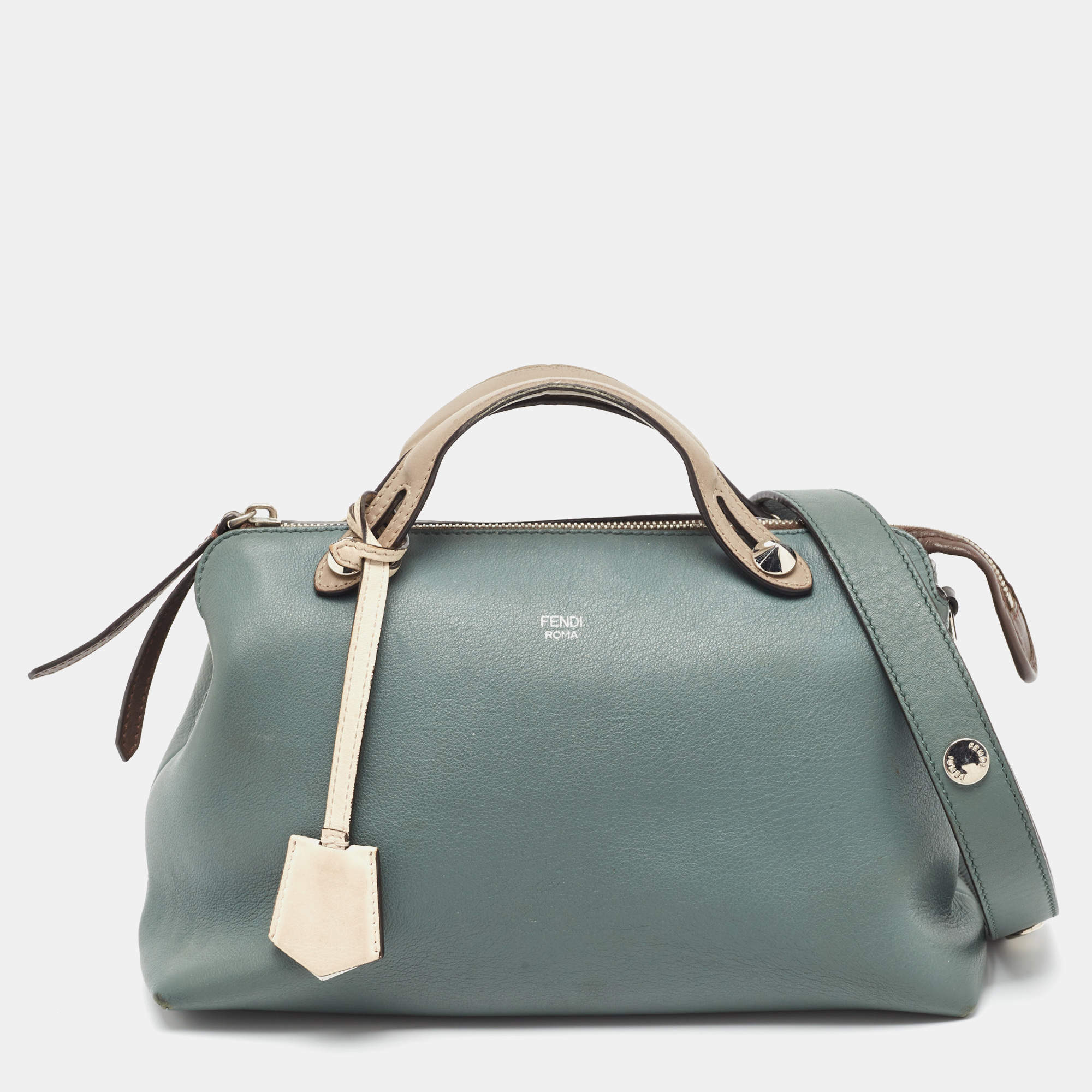 Fendi Green Malachite/Beige Leather Medium By The Way Shoulder Bag ...