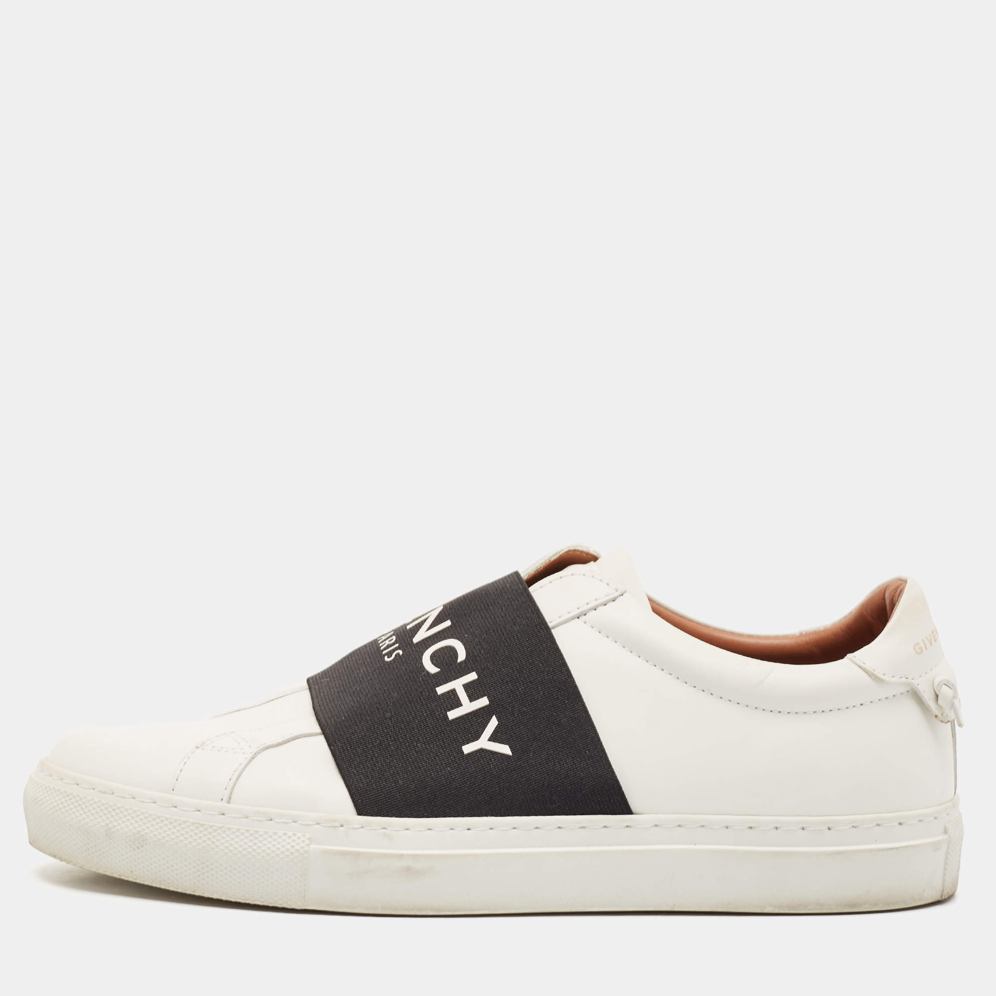 Givenchy White/Black Leather And Logo Stretch Band Urban Street Slip On ...