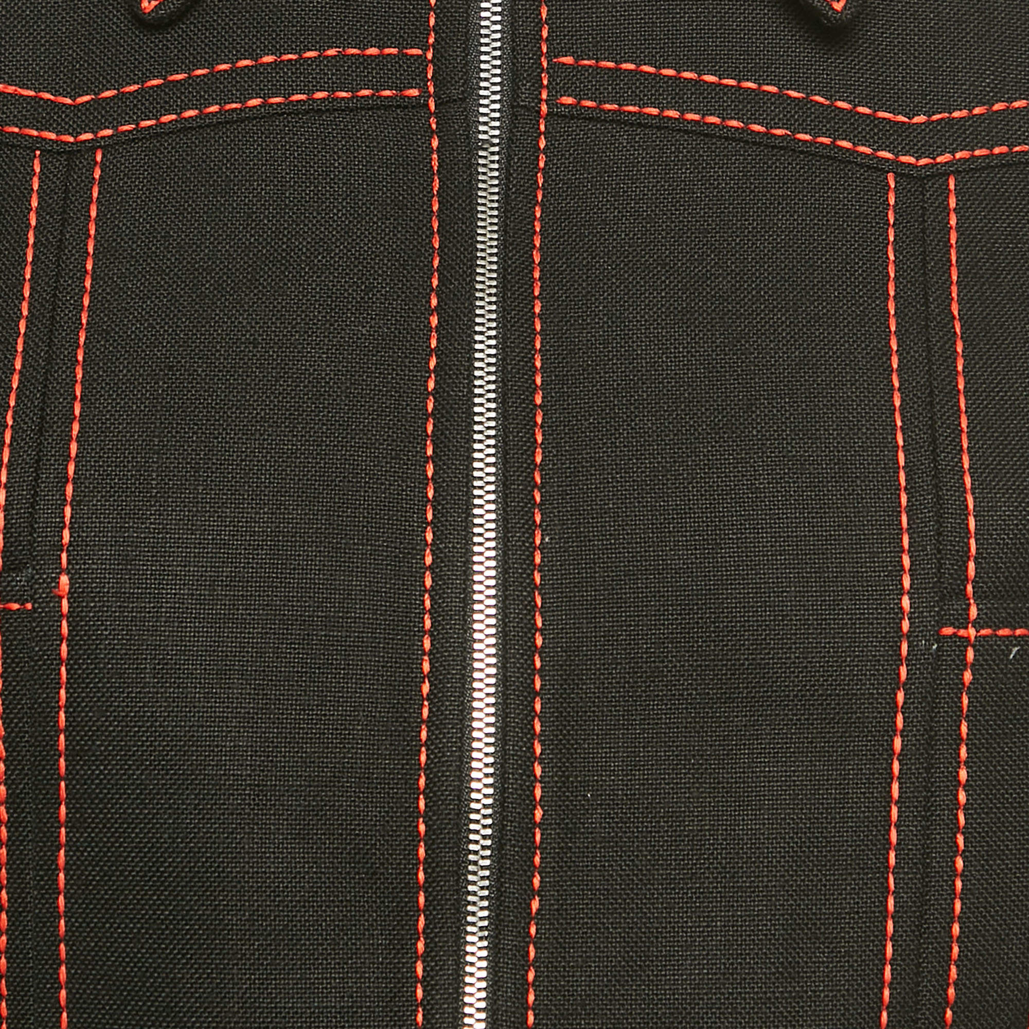 Gucci Black Denim Hoywood Babylon Embellised Zip Front Jacket XS Gucci ...