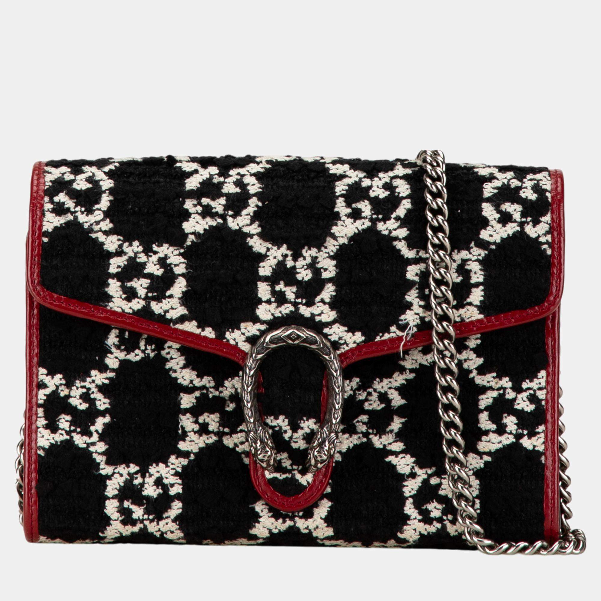 Gucci Black GG Tweed Dionysus Wallet on Chain Gucci | The Luxury Closet