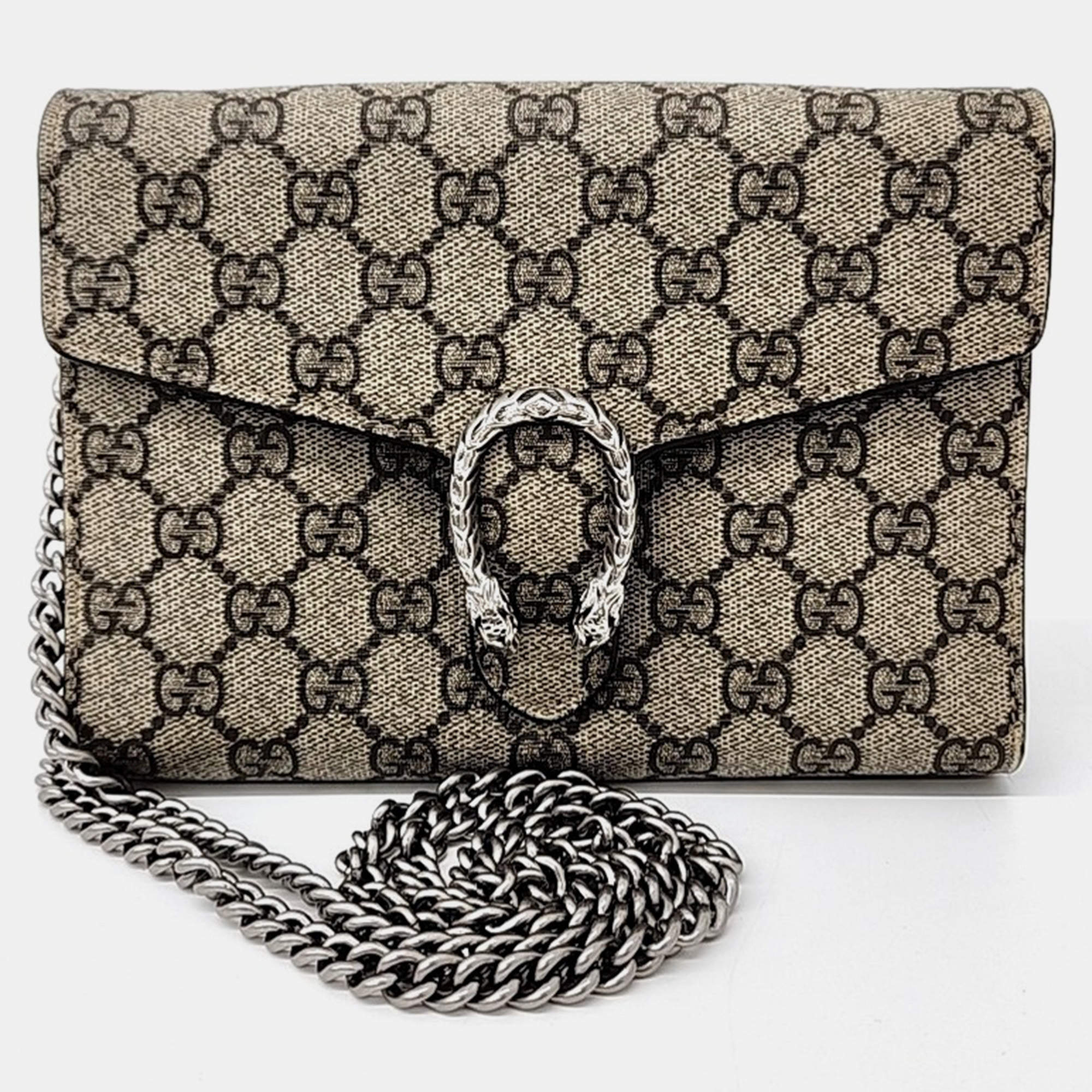 Gucci Beige PVC Dionysus Mini Chain Bag