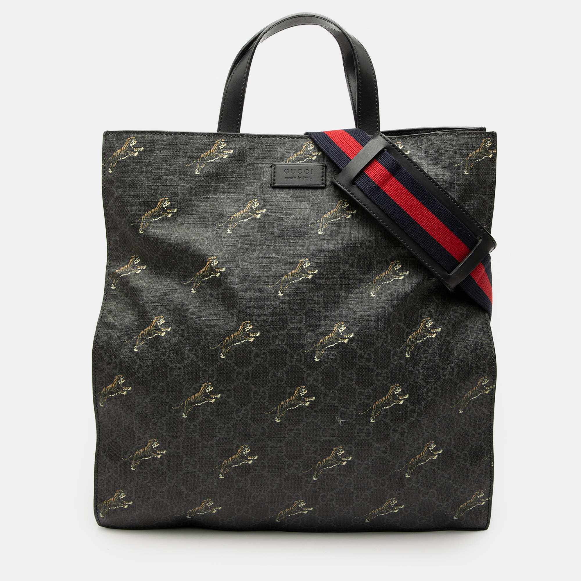 Gucci Black GG Supreme Tiger Convertible Soft Tote Gucci | TLC