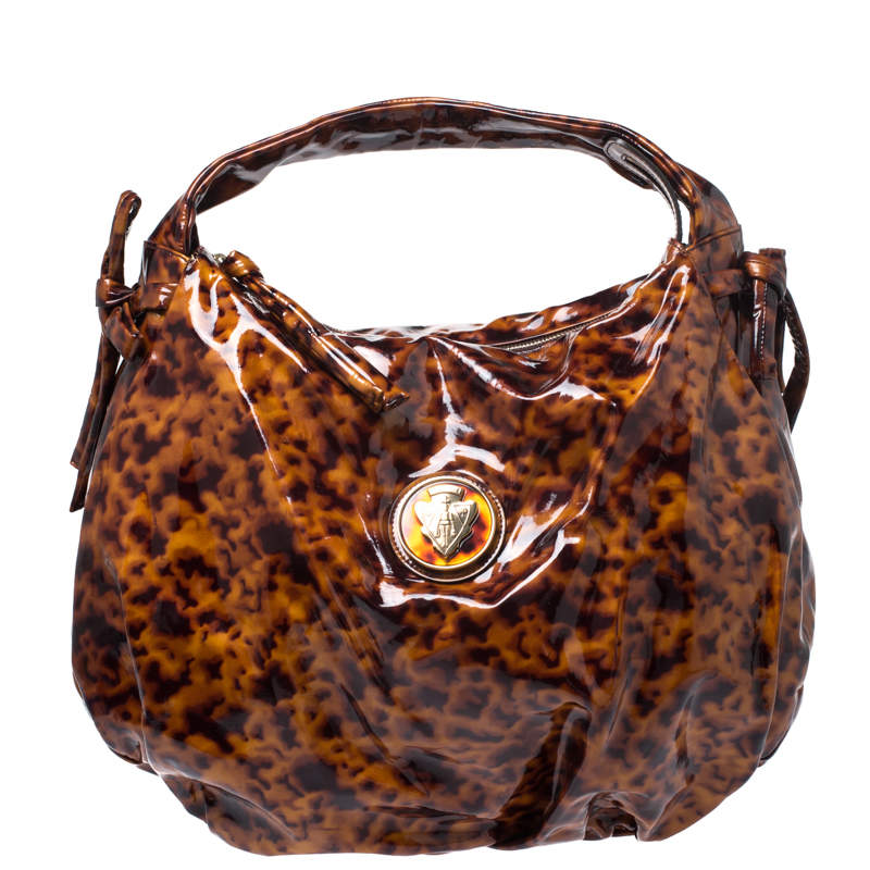 Gucci Tortoise Shell Patent Vinyl Hysteria Hobo Gucci | The Luxury Closet