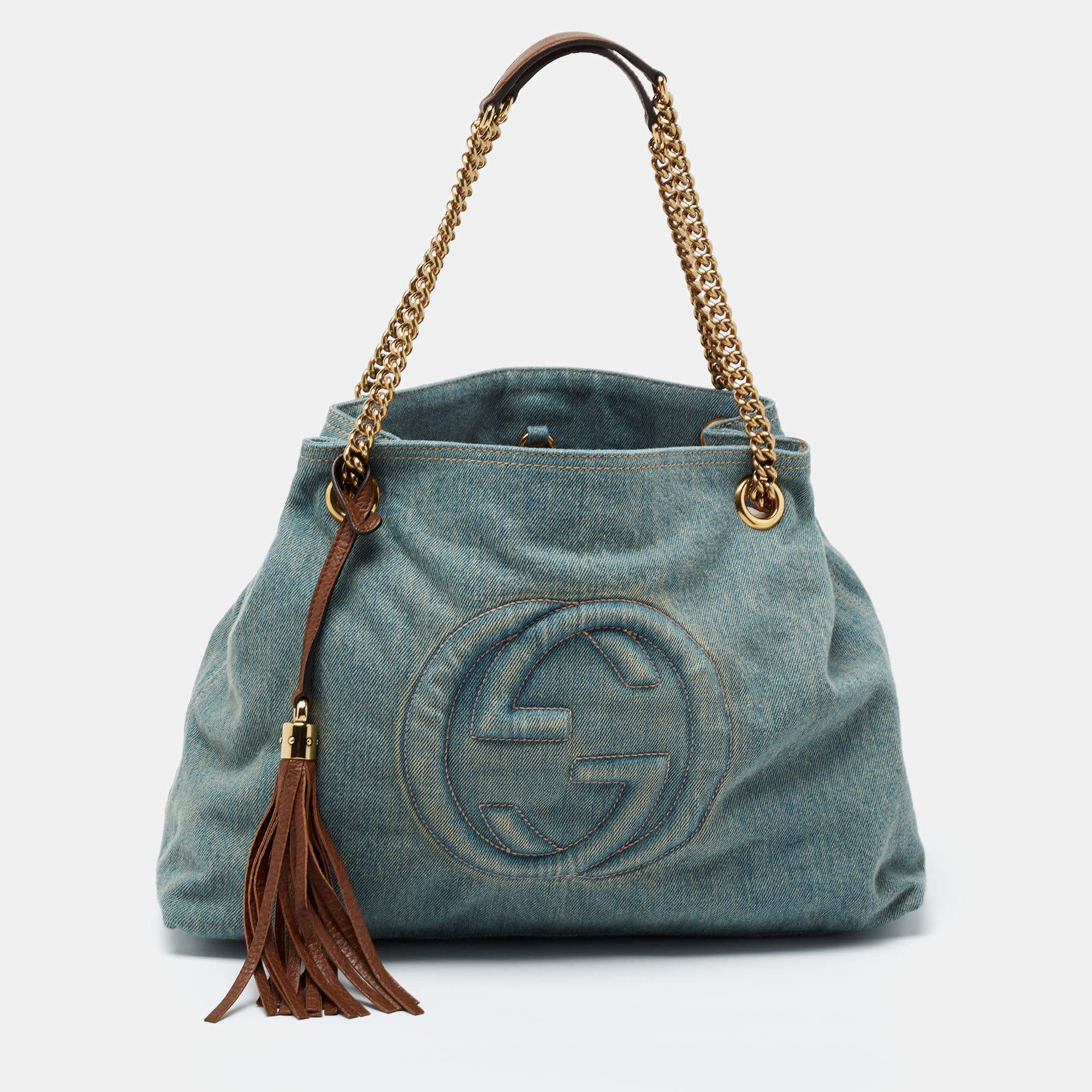 Gucci Blue Denim Medium Soho Tote Gucci | The Luxury Closet