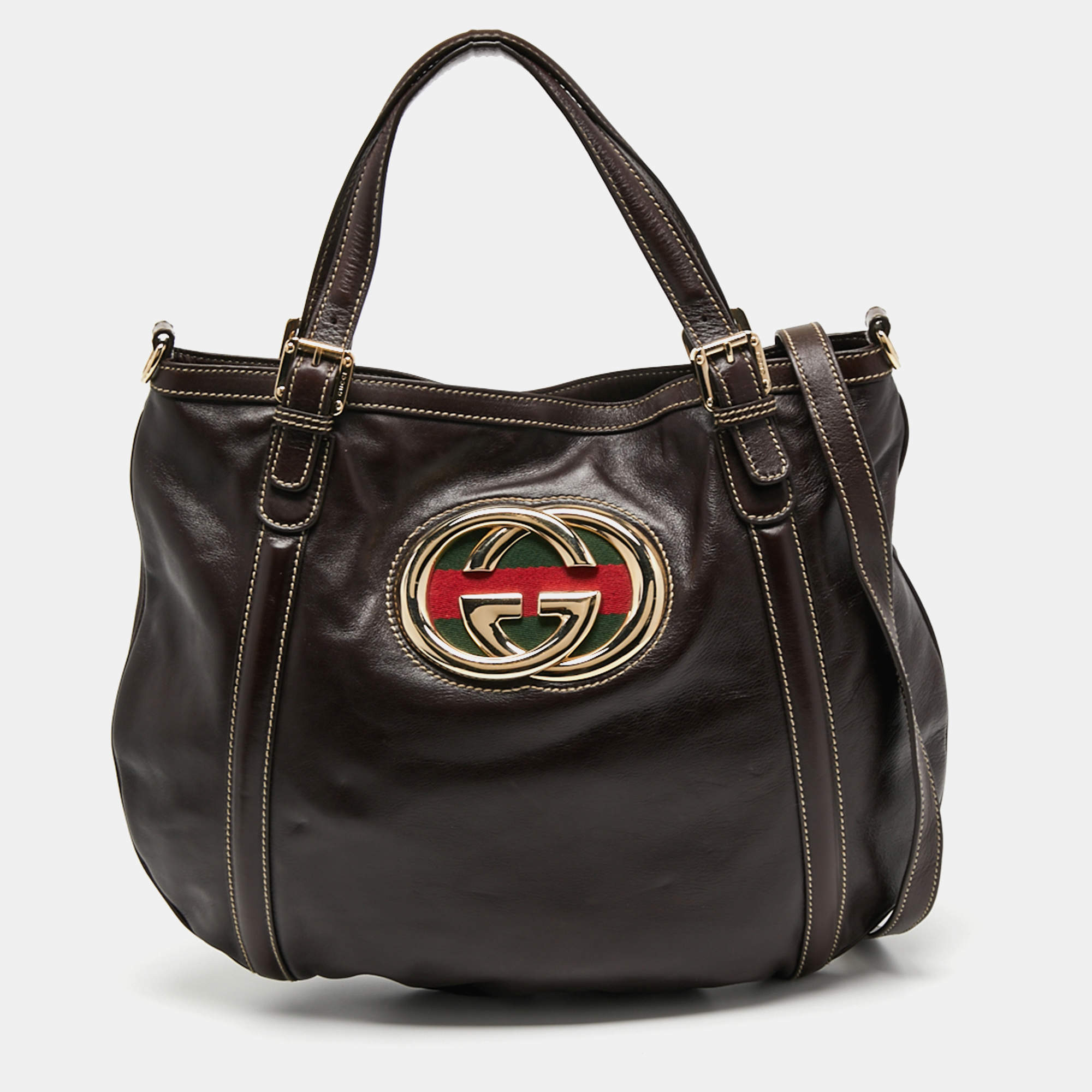 Gucci Brown Leather Britt Hobo Gucci | The Luxury Closet
