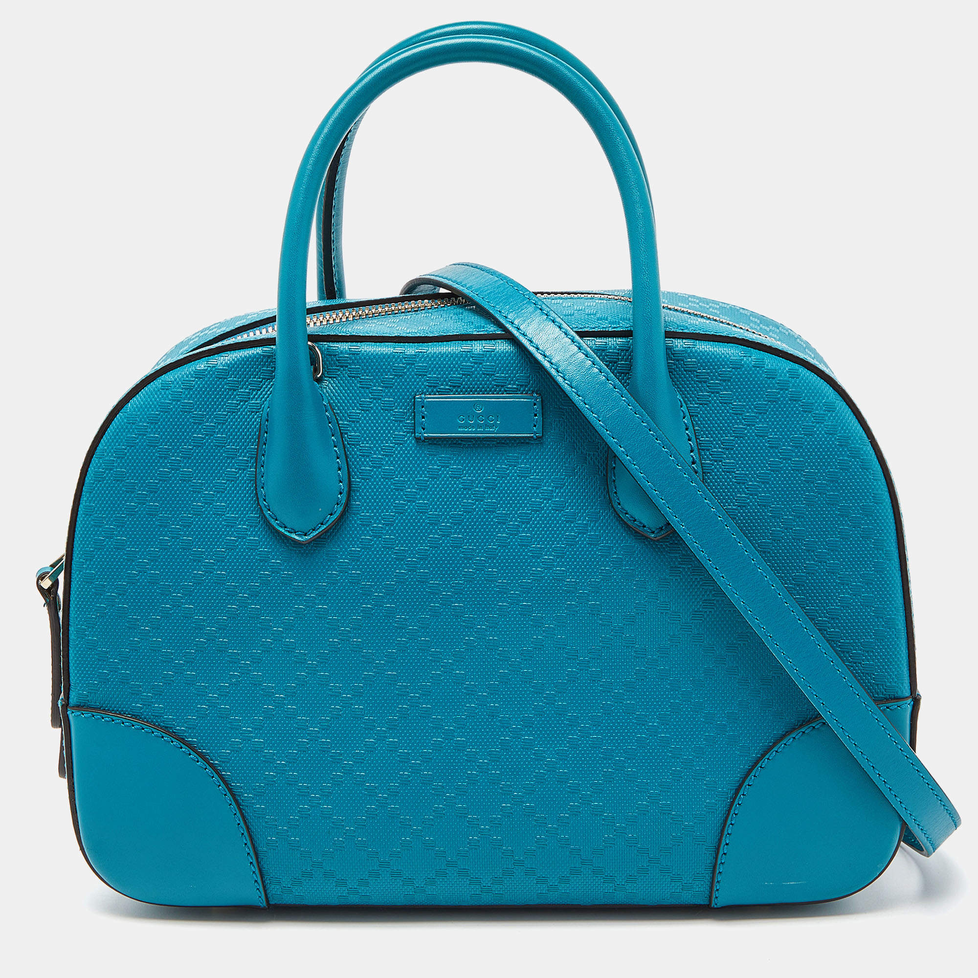 Gucci Turquoise Diamante Leather Small Satchel Gucci | The Luxury Closet