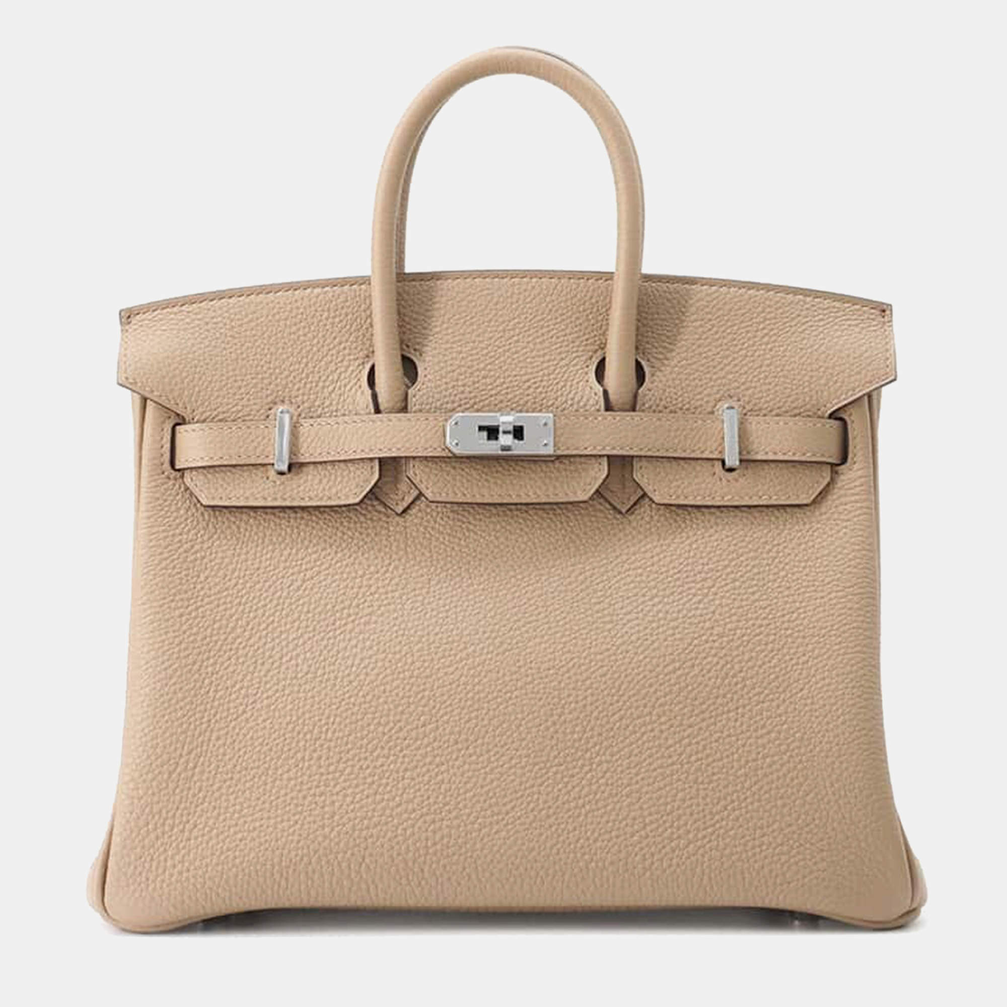 Hermes Beige Marfa Togo Leather Birkin 25 Tote Bag