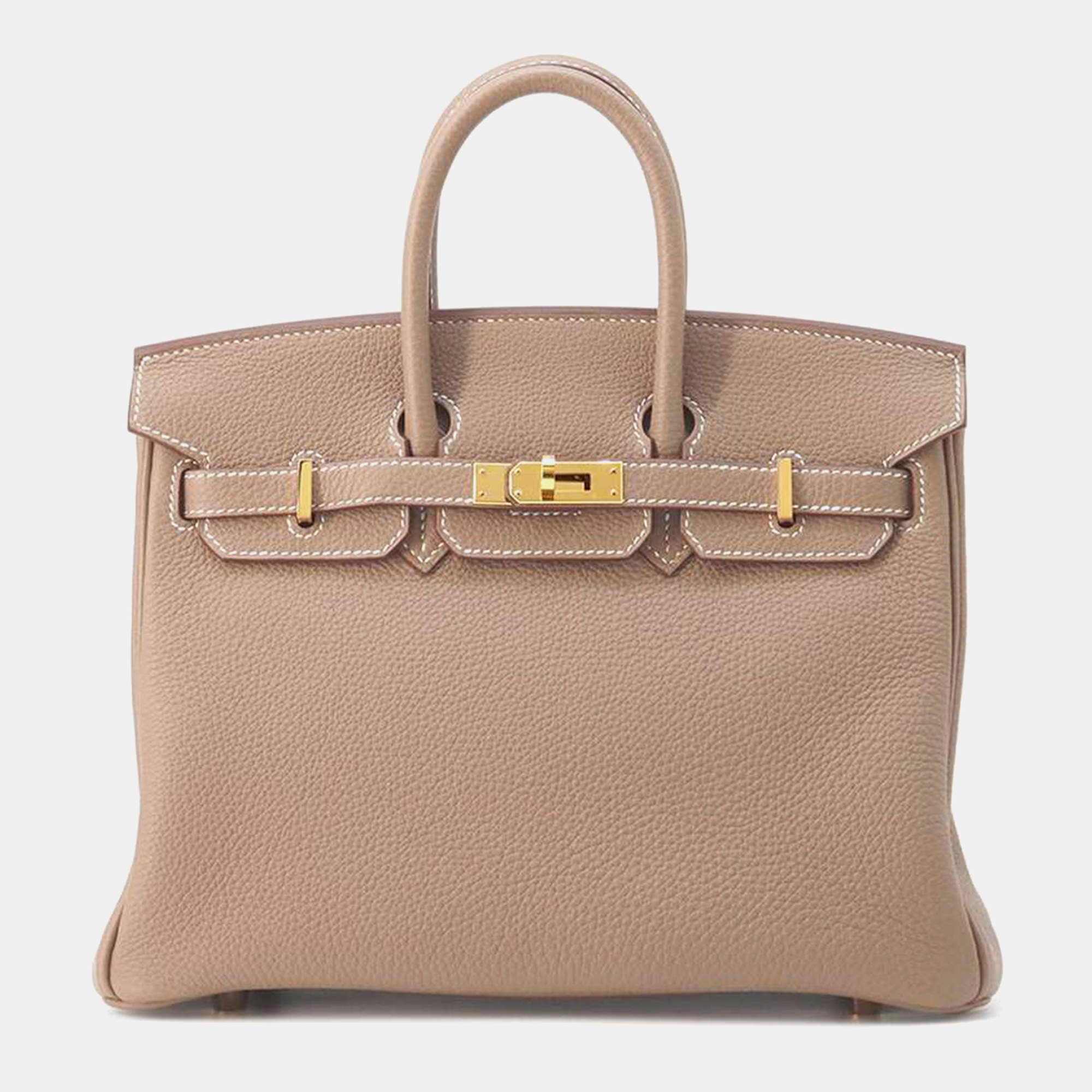 Hermes Etoupe Togo Leather Birkin 25 Tote Bag Hermes | The Luxury Closet