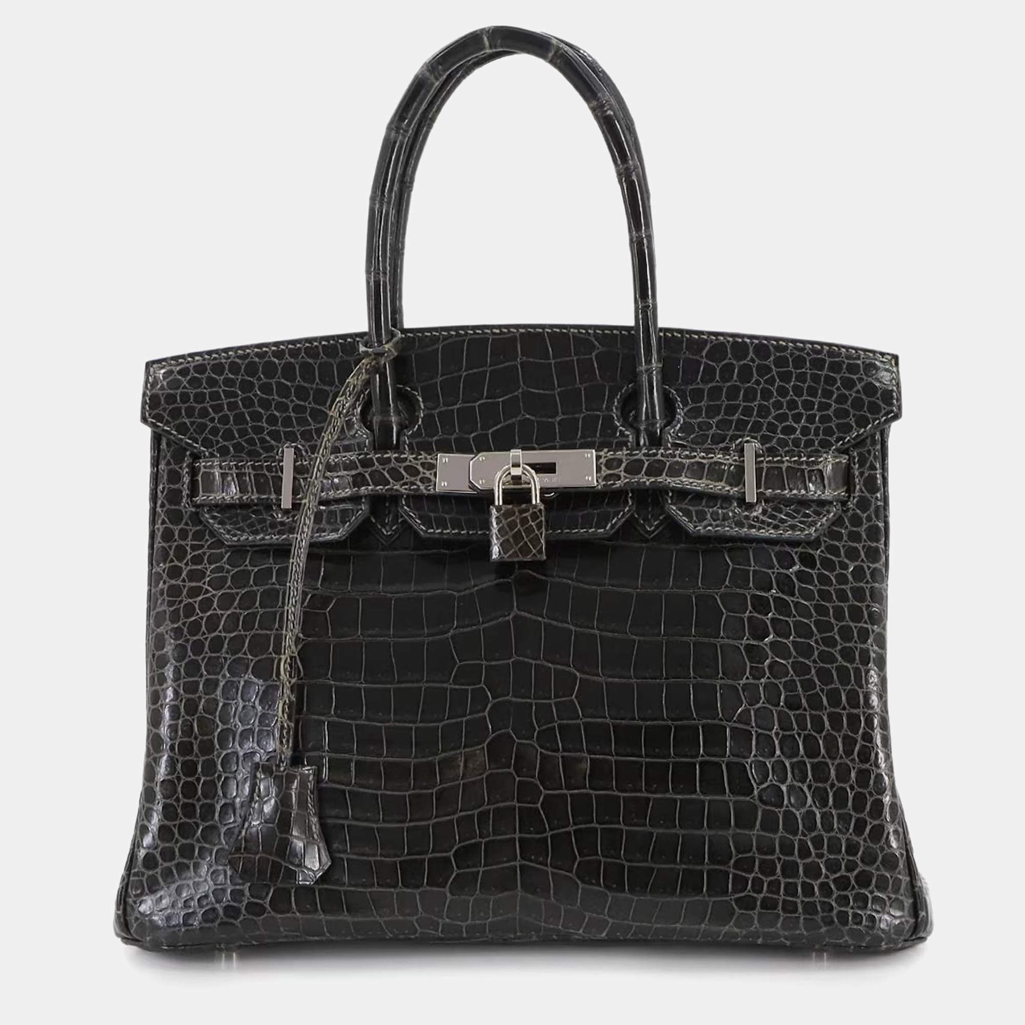 Hermes Crocodile Birkin 30 Polosus Graphite Handbag Hermes | TLC UAE