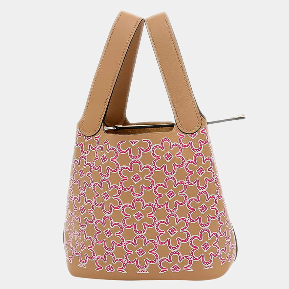 Hermes Picotin Lock Micro 14 Handbag Lucky Daisy Swift Chai/Rose U ...