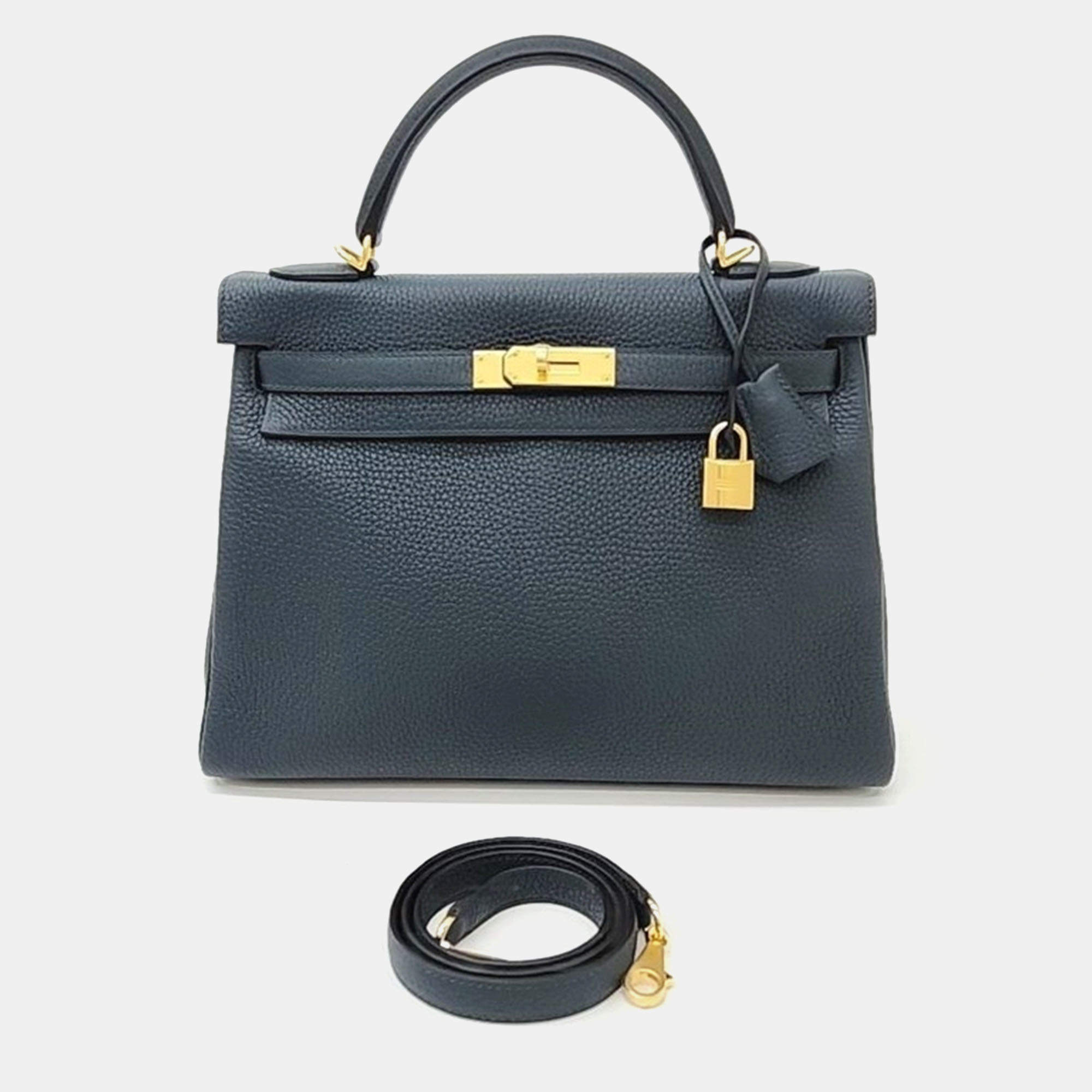 Hermes Leather Blue Kelly 32 Bag Hermes | The Luxury Closet