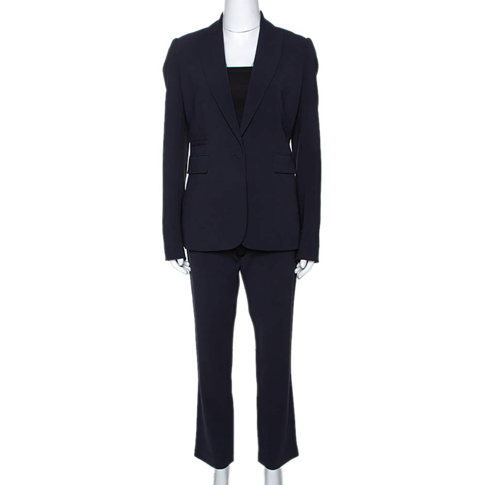 Joseph Navy Blue Stretch Crepe Earl/Ben Pant Suit M Joseph | TLC
