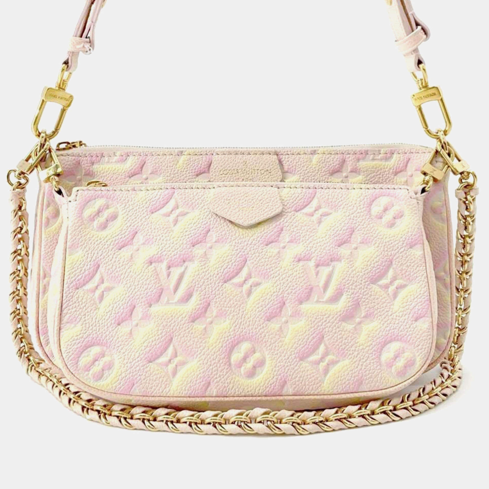 Louis Vuitton Pink Monogram Empreinte Multi Pochette Accessoires ...