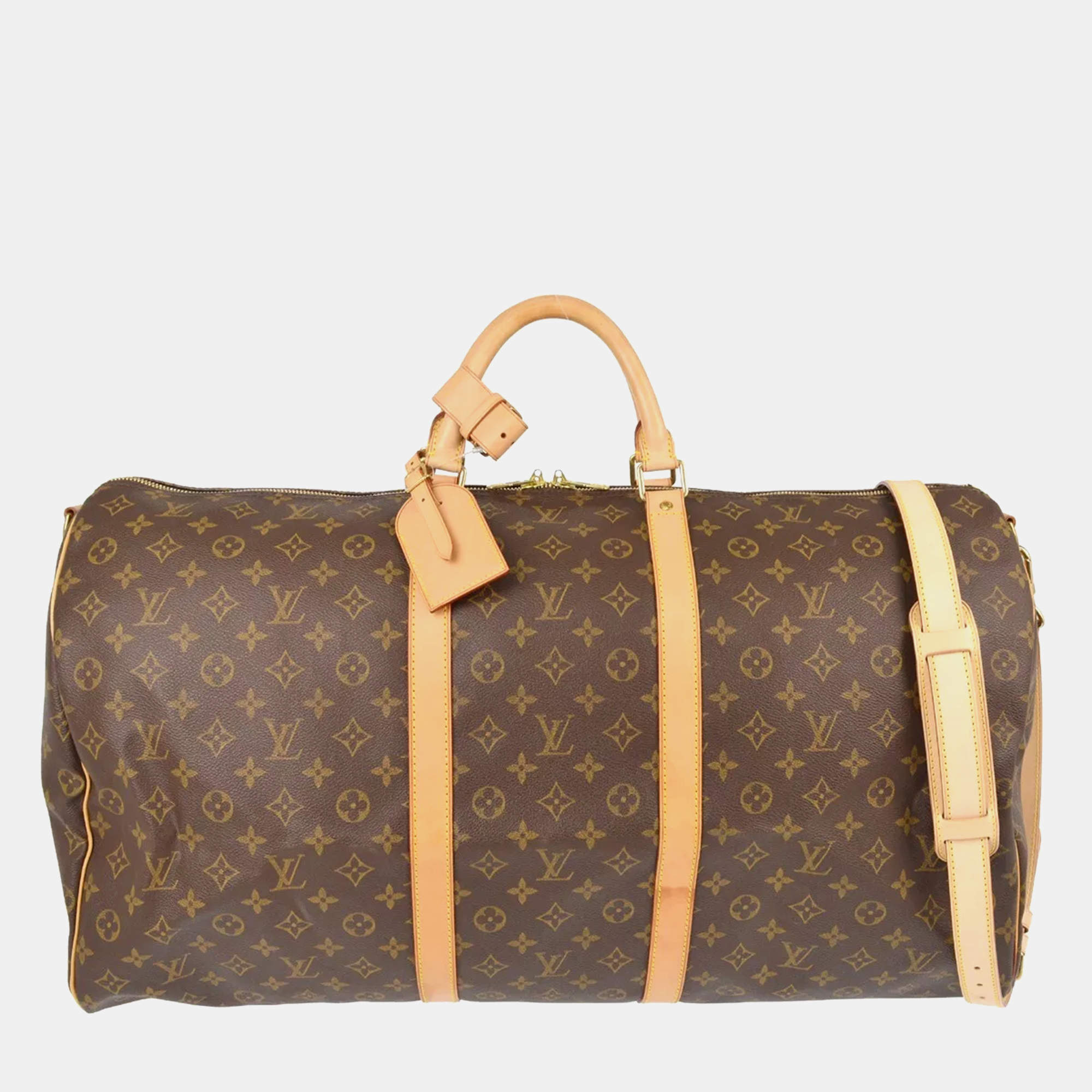 Louis Vuitton Monogram Canvas Keepall Bandouliere 60 Duffle Bag