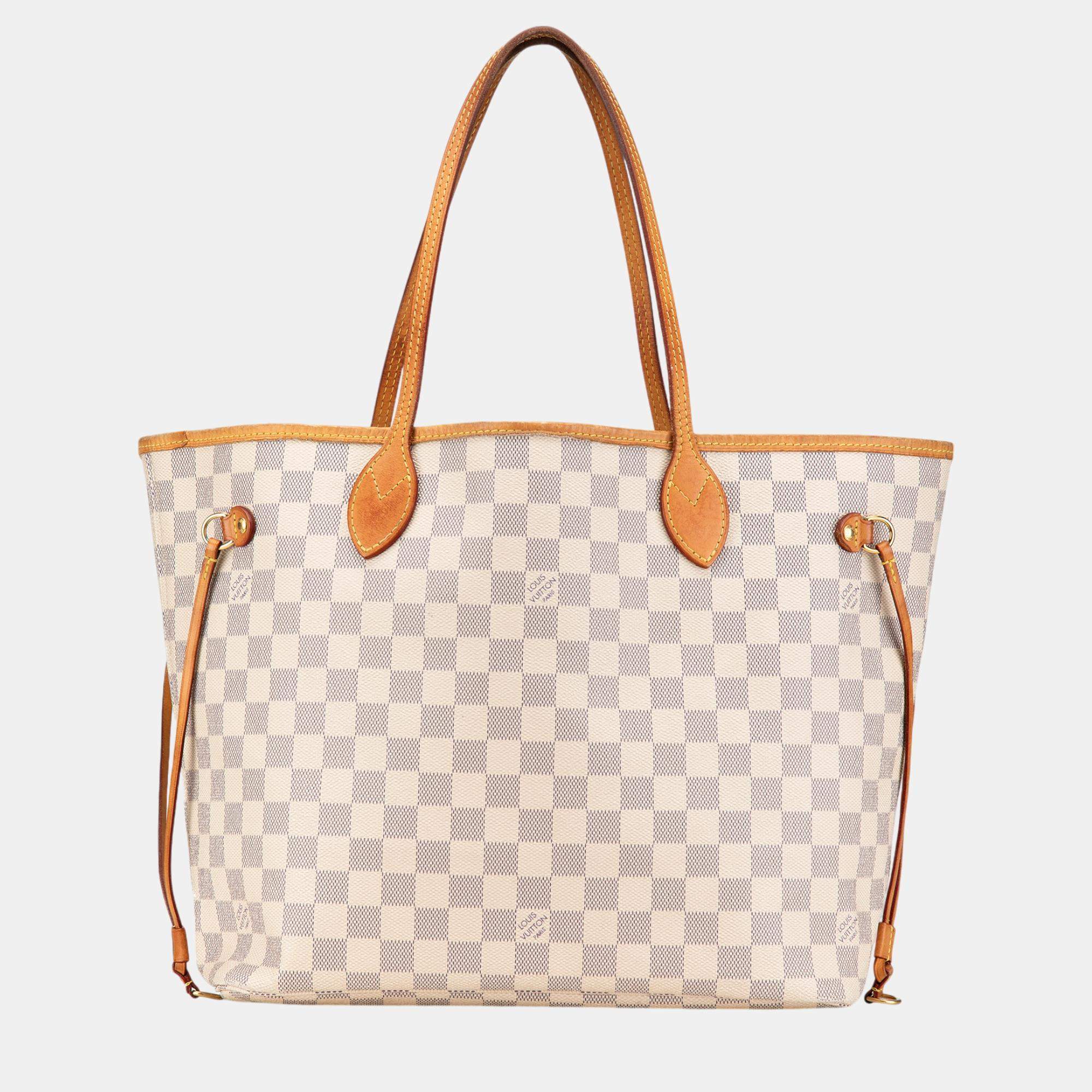 Louis Vuitton White Damier Azur Neverfull MM