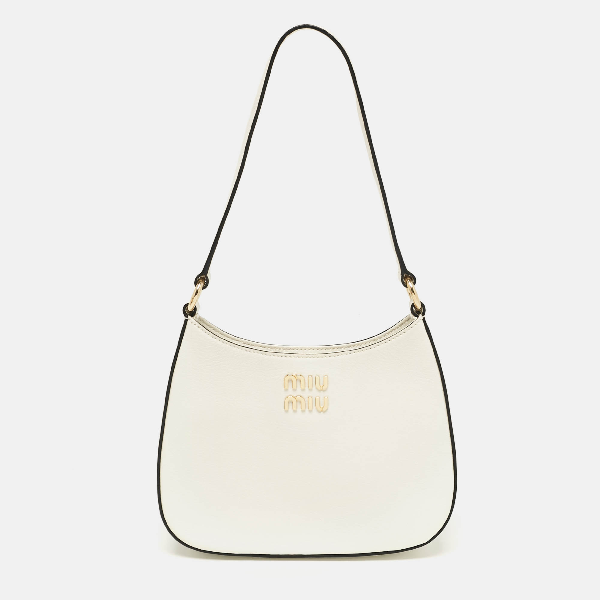 Miu Miu White Madras Leather Hobo Miu Miu | The Luxury Closet