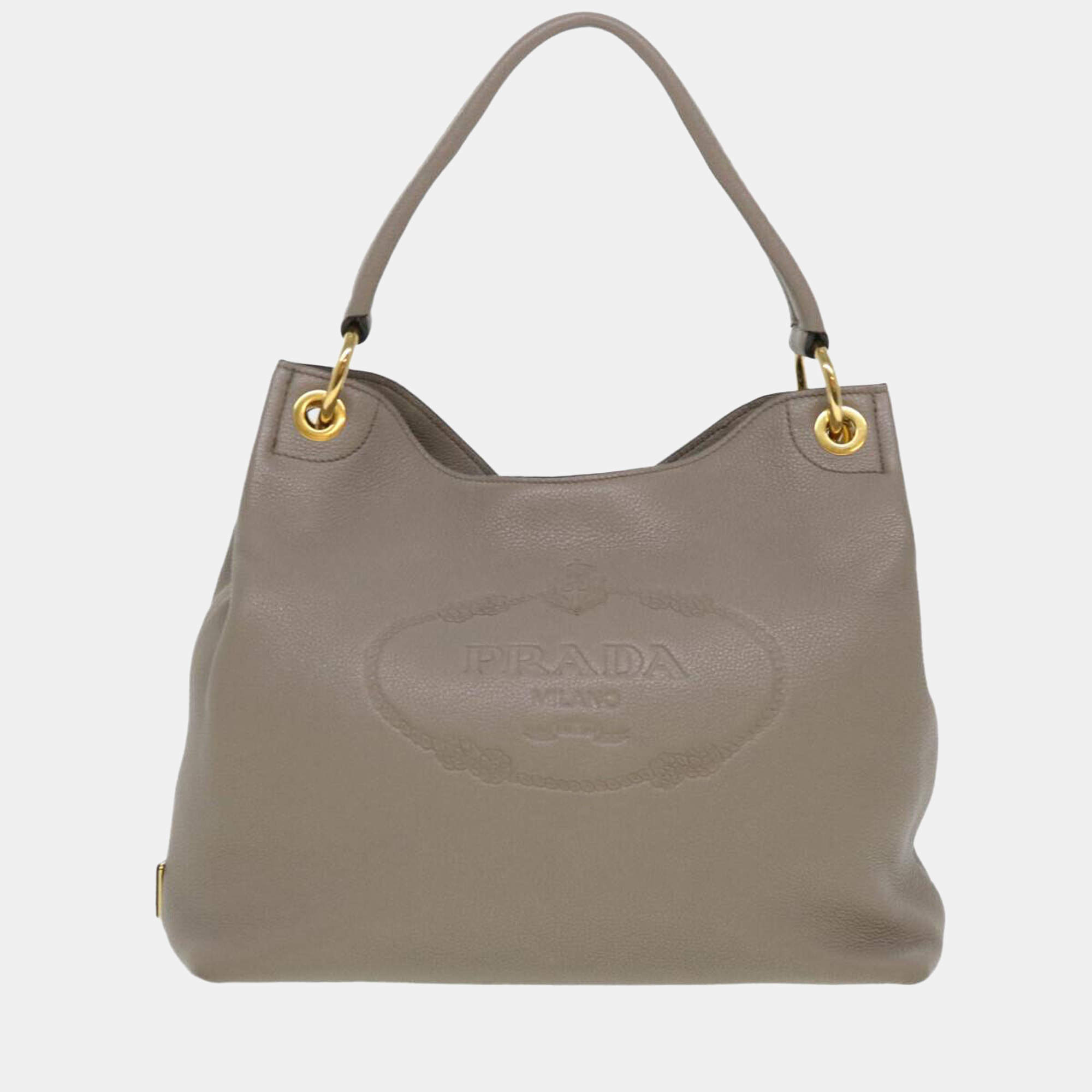 Prada Grey Leather Vitello Phenix Tote Bag Prada | The Luxury Closet