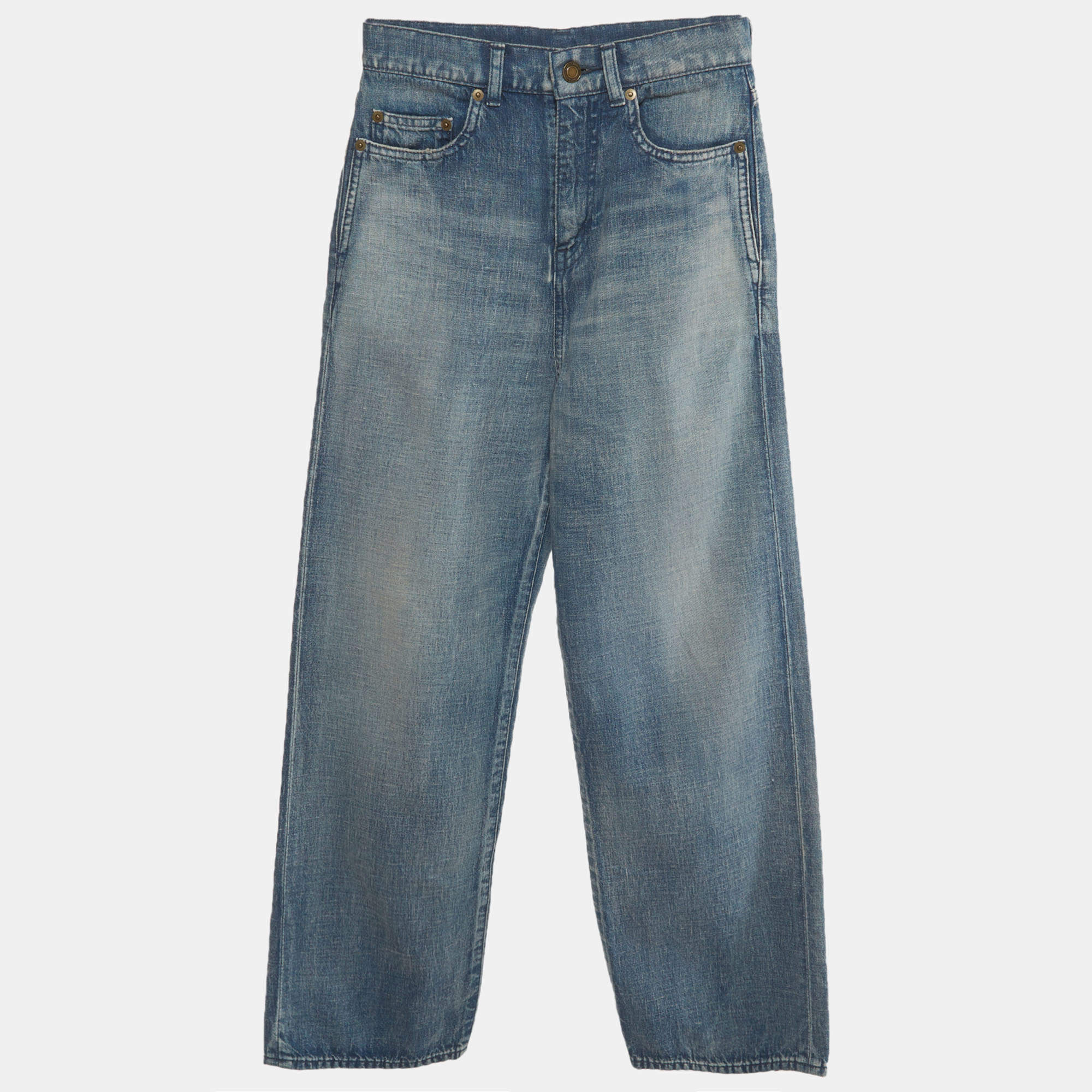Saint Laurent Blue Regular Fit High Rise Jeans XS/Waist 25" Saint ...