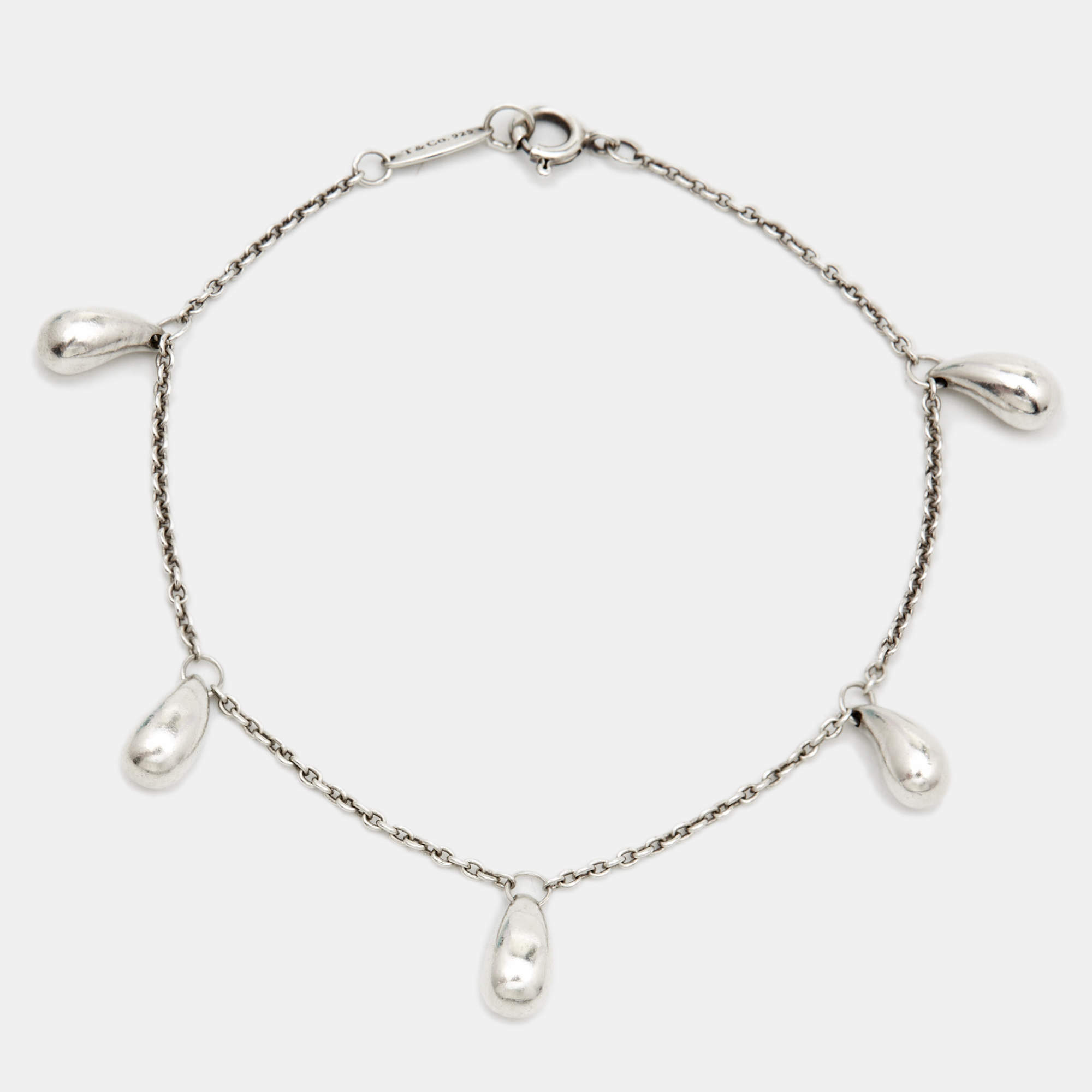 Tiffany Co. Elsa Peretti Teardrop Sterling Silver Bracleet