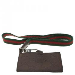 Gucci Brown Guccissima Leather ID Badge Holder Gucci | The Luxury Closet