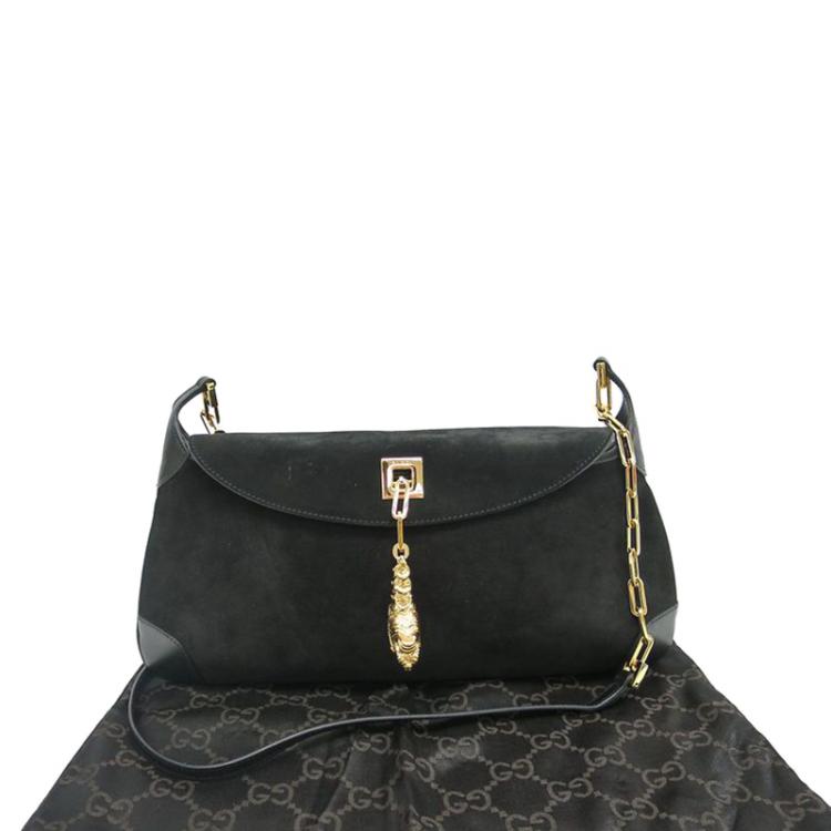 Gucci Black Suede/Leather Shoulder Bag Gucci | The Luxury Closet