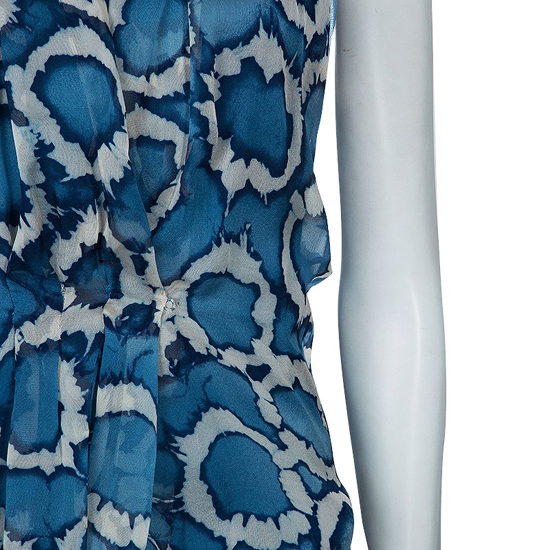 Dior Blue Print Silk Top S Dior | TLC