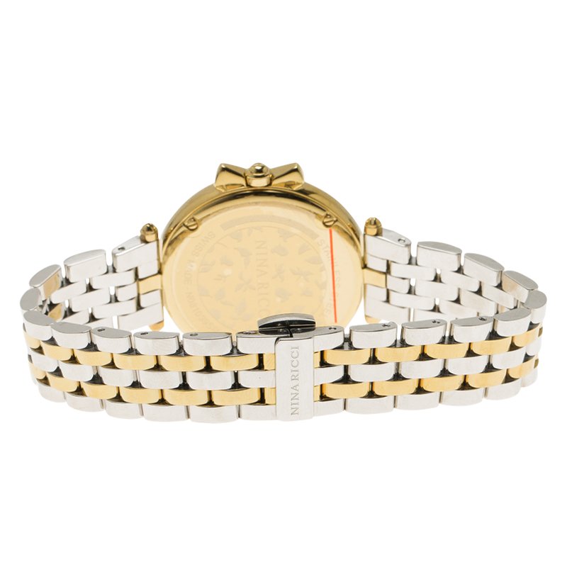 Nina Ricci Mother of Pearl Gold-Plated Stainless Steel Classic Women's ...