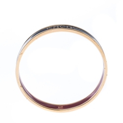 Carolina Herrera CH Logo Enamel Gold Tone Narrow Bangle Bracelet CH ...