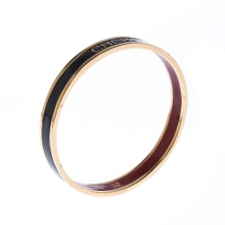 Carolina Herrera CH Logo Enamel Gold Tone Narrow Bangle Bracelet CH ...