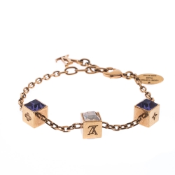 Louis Vuitton Gamble Crystal Gold Tone Bracelet 19 cm Louis Vuitton ...