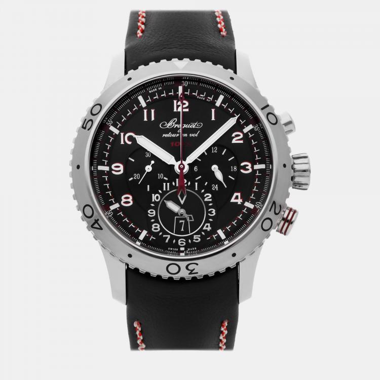 Breguet Black Stainless Steel Transaltantique Type XXII 3880ST/H2/3XV ...