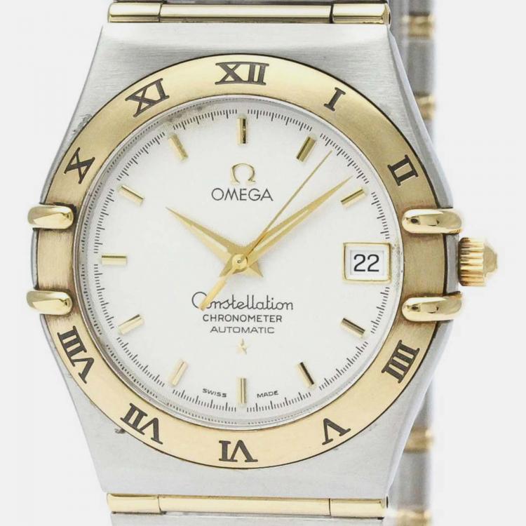Omega White 18k Yellow Gold And Stainless Steel Constellation 1202.30 ...