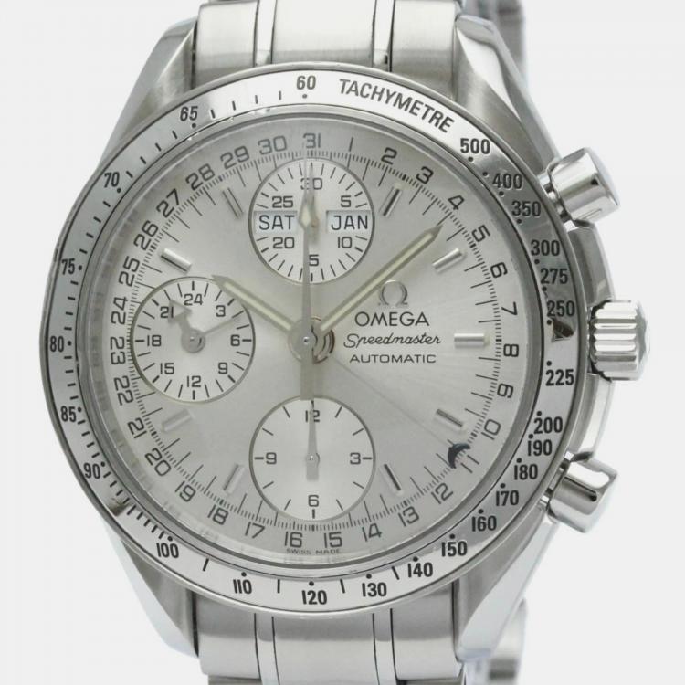 Omega Silver Stainless Steel Speedmaster 3523.30 Automatic Men's ...