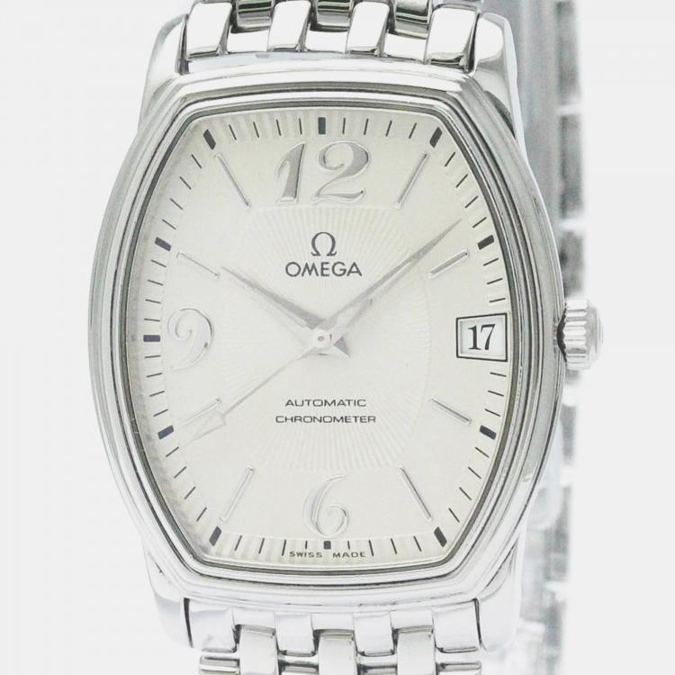 Omega Silver Stainless Steel De Ville Prestige 4503.31 Automatic Men's ...