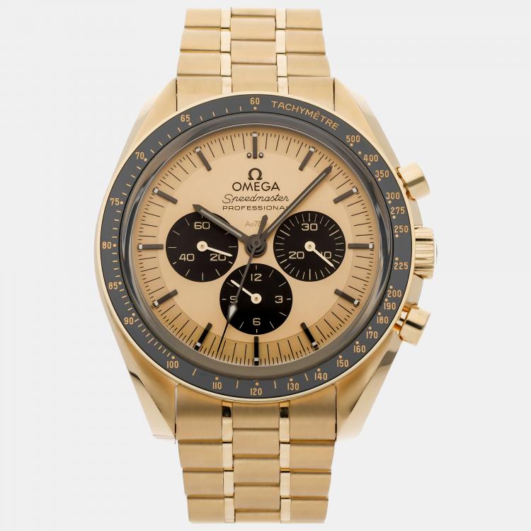 Omega Gold 18k Yellow Gold Speedmaster Manual Winding Men's Wristwatch ...