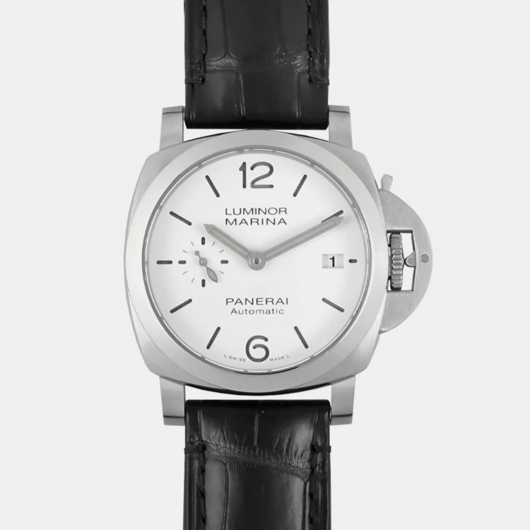 Panerai White Sainless Steel Luminor PAM01371 Automatic Men's ...