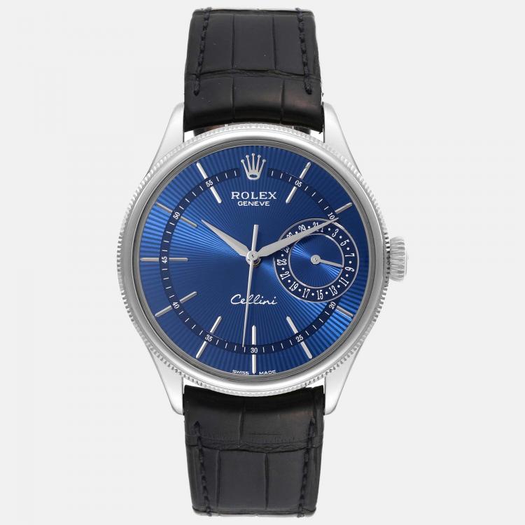 Rolex Cellini Date White Gold Blue Dial Men's Watch 39 mm Rolex | The ...