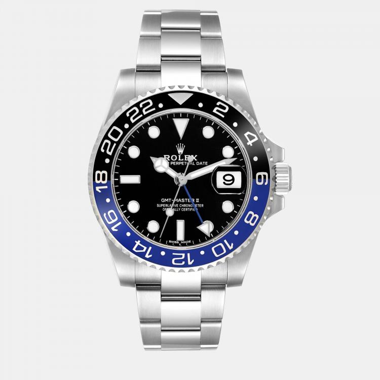 Rolex GMT Master II Black Blue Batman Bezel Steel Men's Watch 40 mm ...