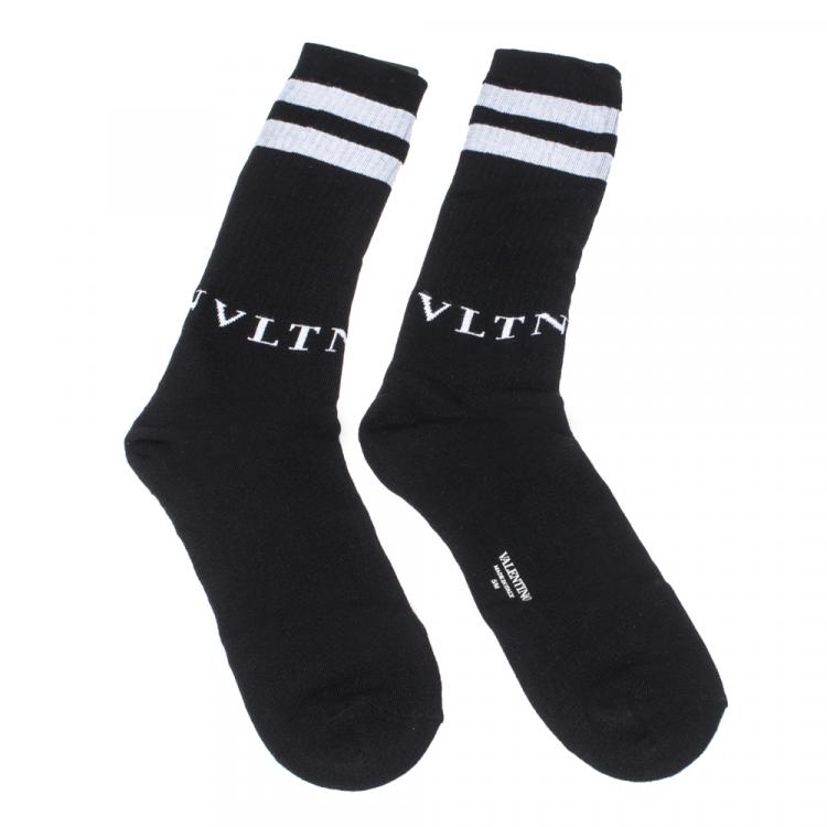 Valentino Nero/Bianco VLTN Socks S/M Valentino | The Luxury Closet