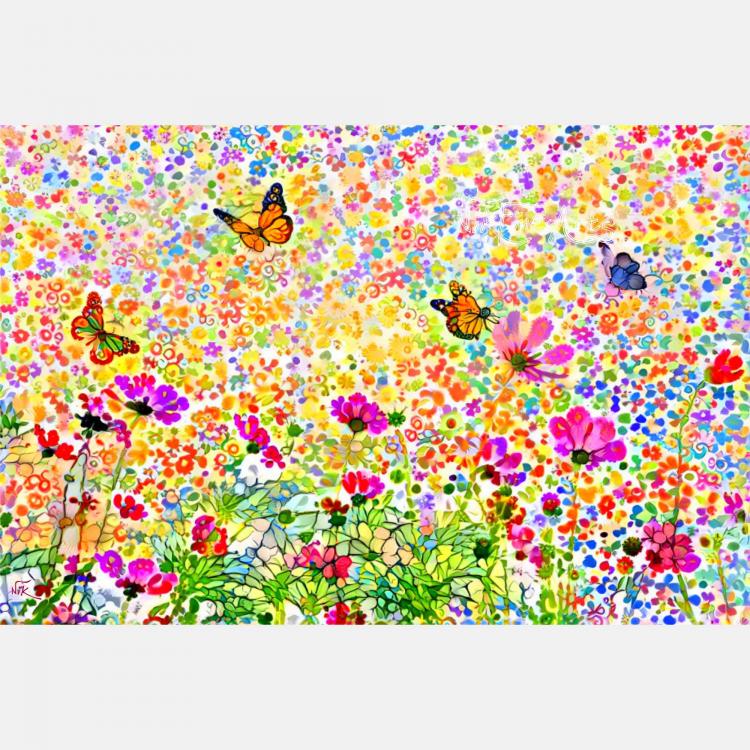 Wildflowers With Butterflies 2 By Nik Tod, Bulgaria,2023 (80 X 120) Nik ...