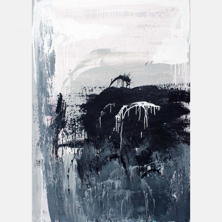 Large Painting -Black And White Abstract 01 By Veljko Martinovic ...