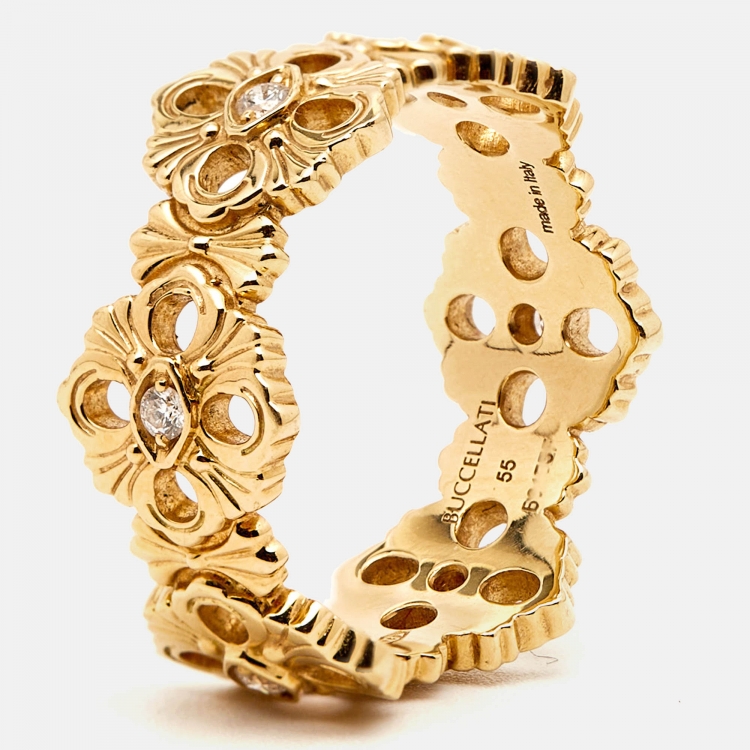 Buccellati Opera Enternalle Diamond 18k Yellow Gold Ring Size 55 ...