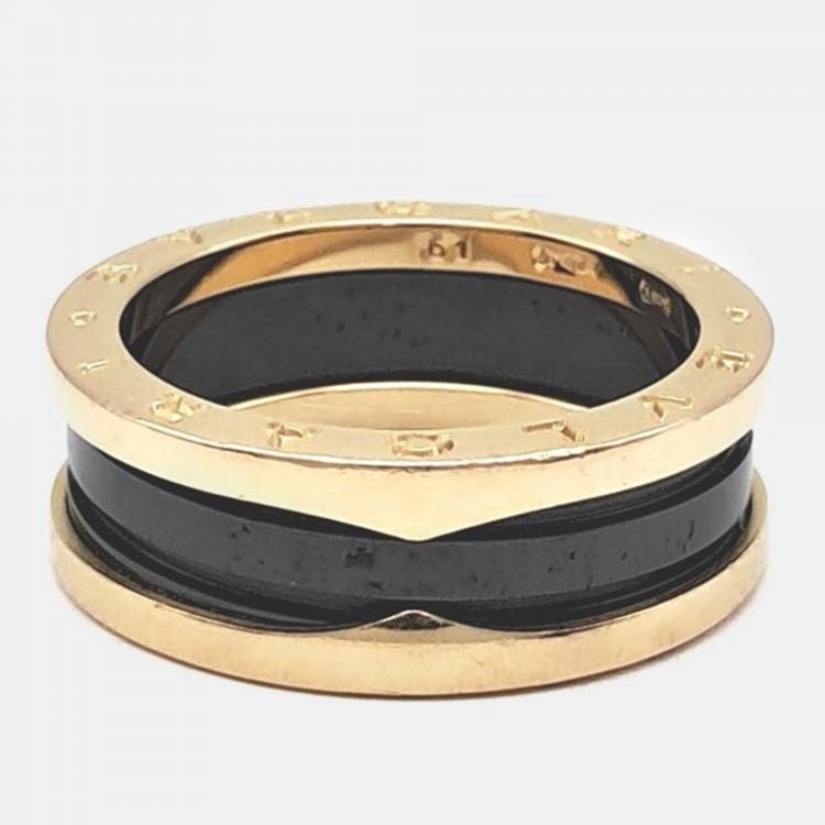 Bvlgari 18K Yellow Gold B.zero1 Ceramic Ring EU 61 Bvlgari | The Luxury Closet