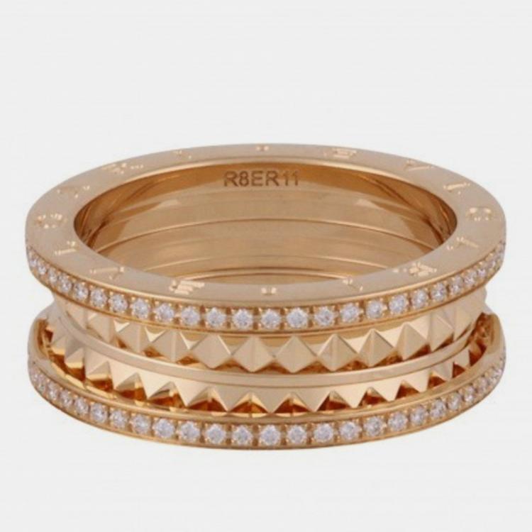 Bvlgari B.Zero1 Rock 18K Yellow Gold Diamond Ring EU 61 Bvlgari | The Luxury Closet