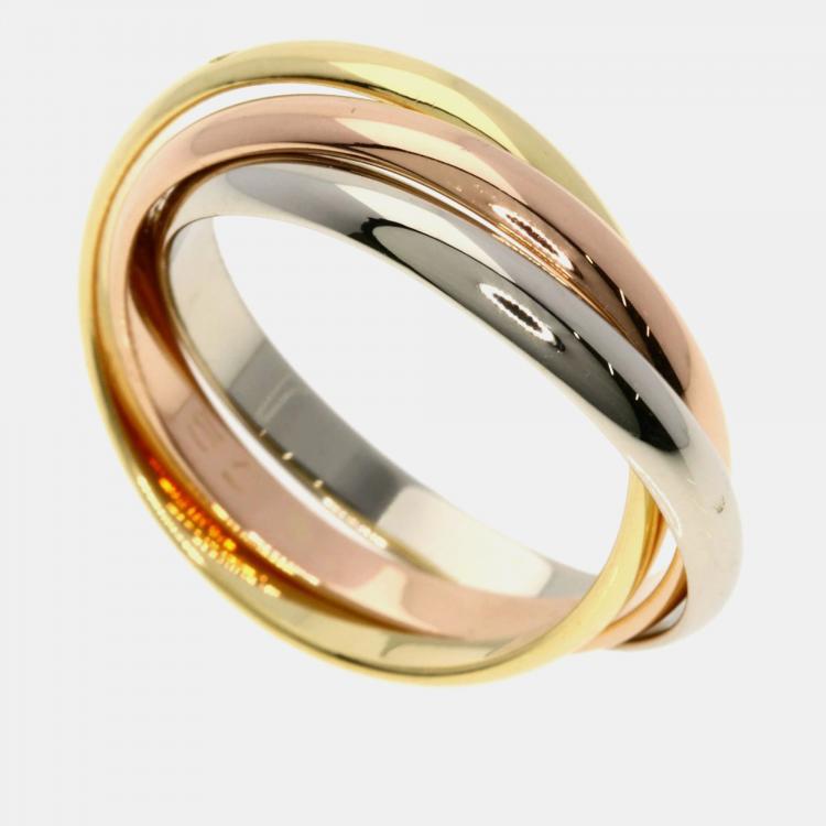 Cartier 18K Yellow, Rose, White Gold Trinity Band Ring EU 51 Cartier | The Luxury Closet
