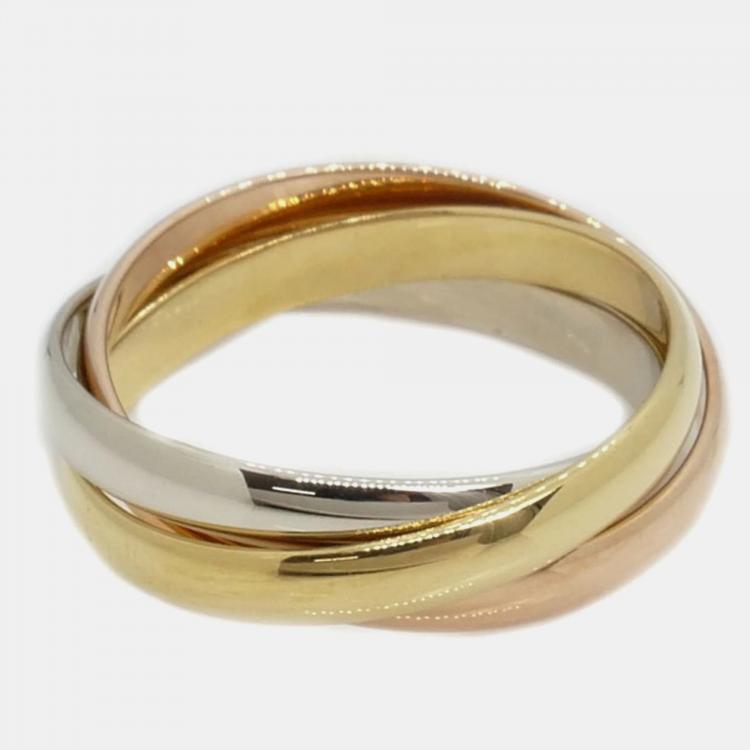 Cartier 18K Yellow Gold, Rose Gold, White Gold Trinity Band Ring EU 51 Cartier | The Luxury Closet